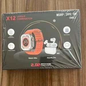 Headphones | X12 Smartwatch And Earbuds Set Orange And White | Poshmark